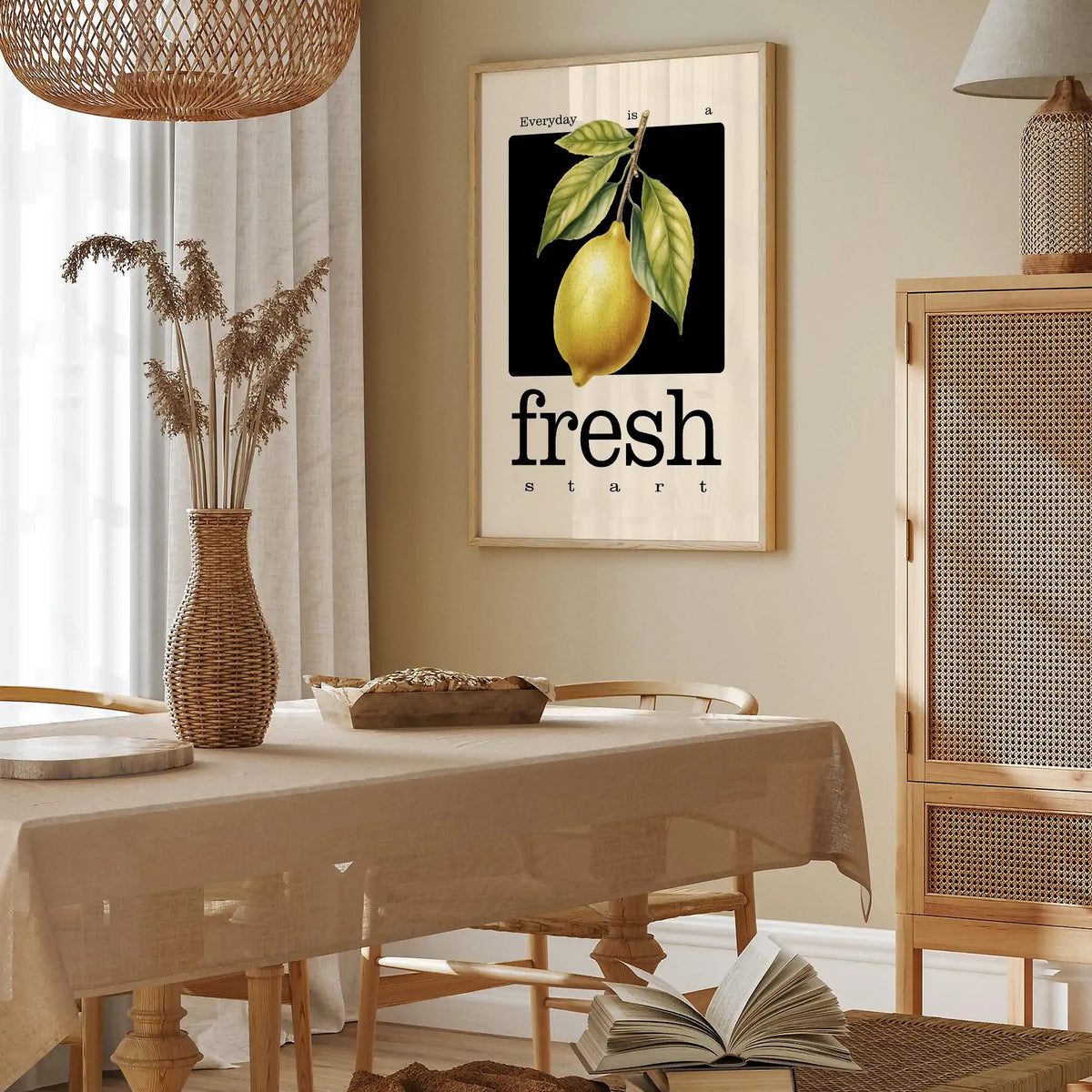 Fresh Start Lemon Poster | Inspirational Wall Art Print – The Poster Square